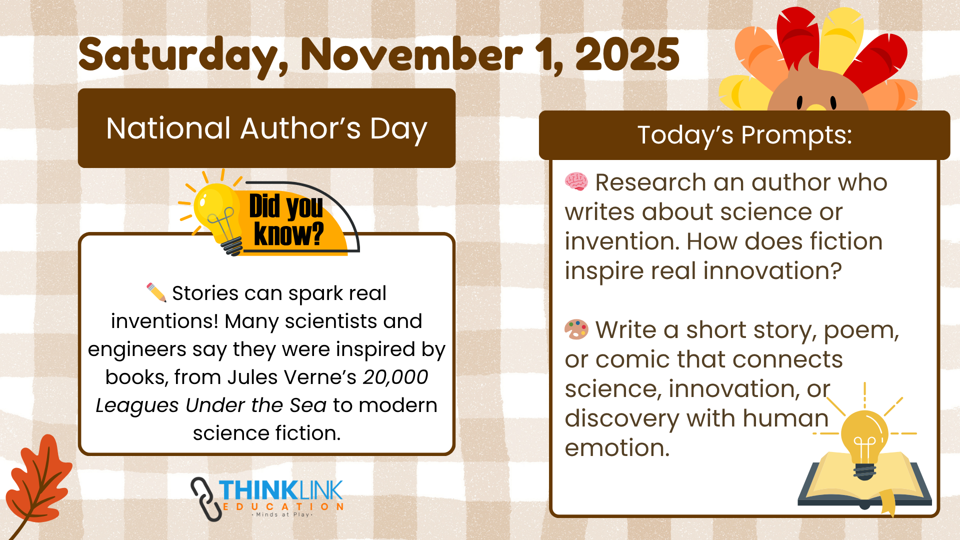 November Innovation & Discovery Calendar – Think Link Education