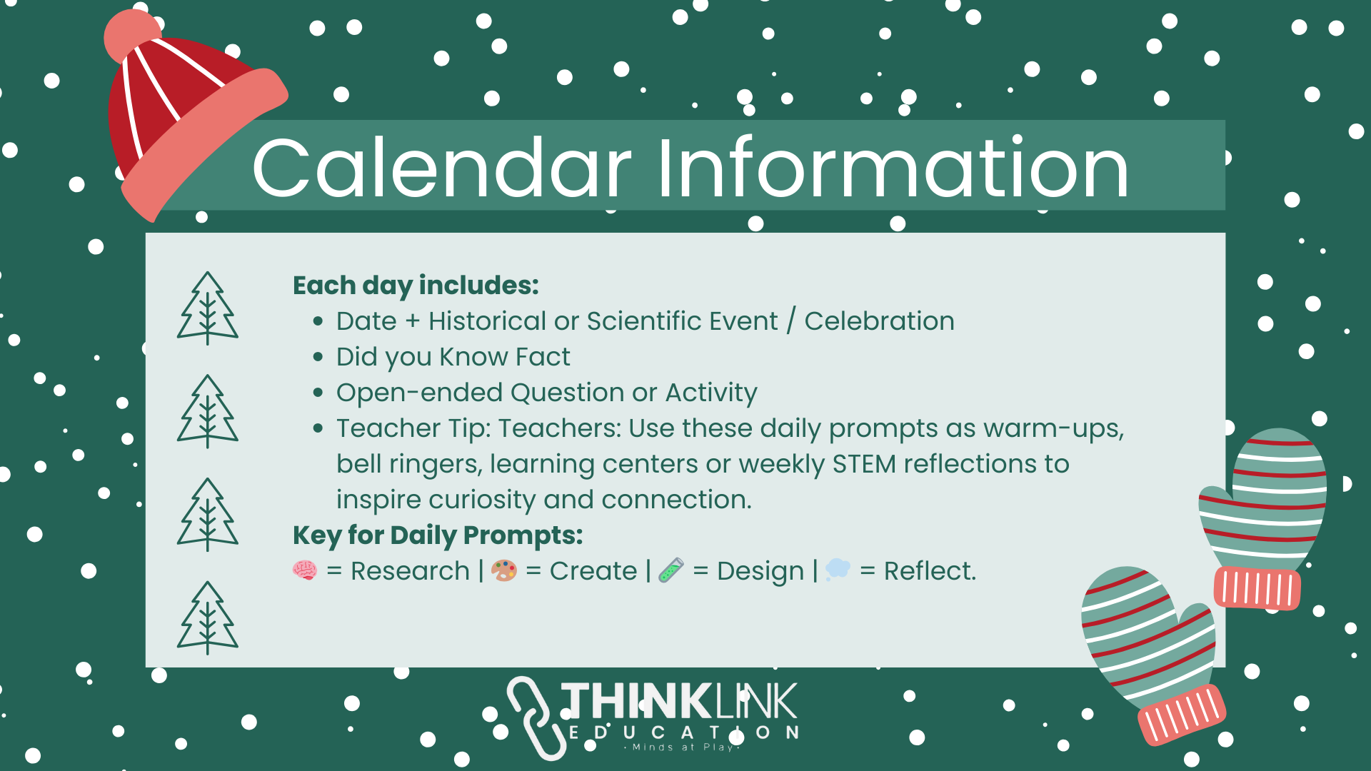 December Innovation & Discovery Calendar – Think Link Education